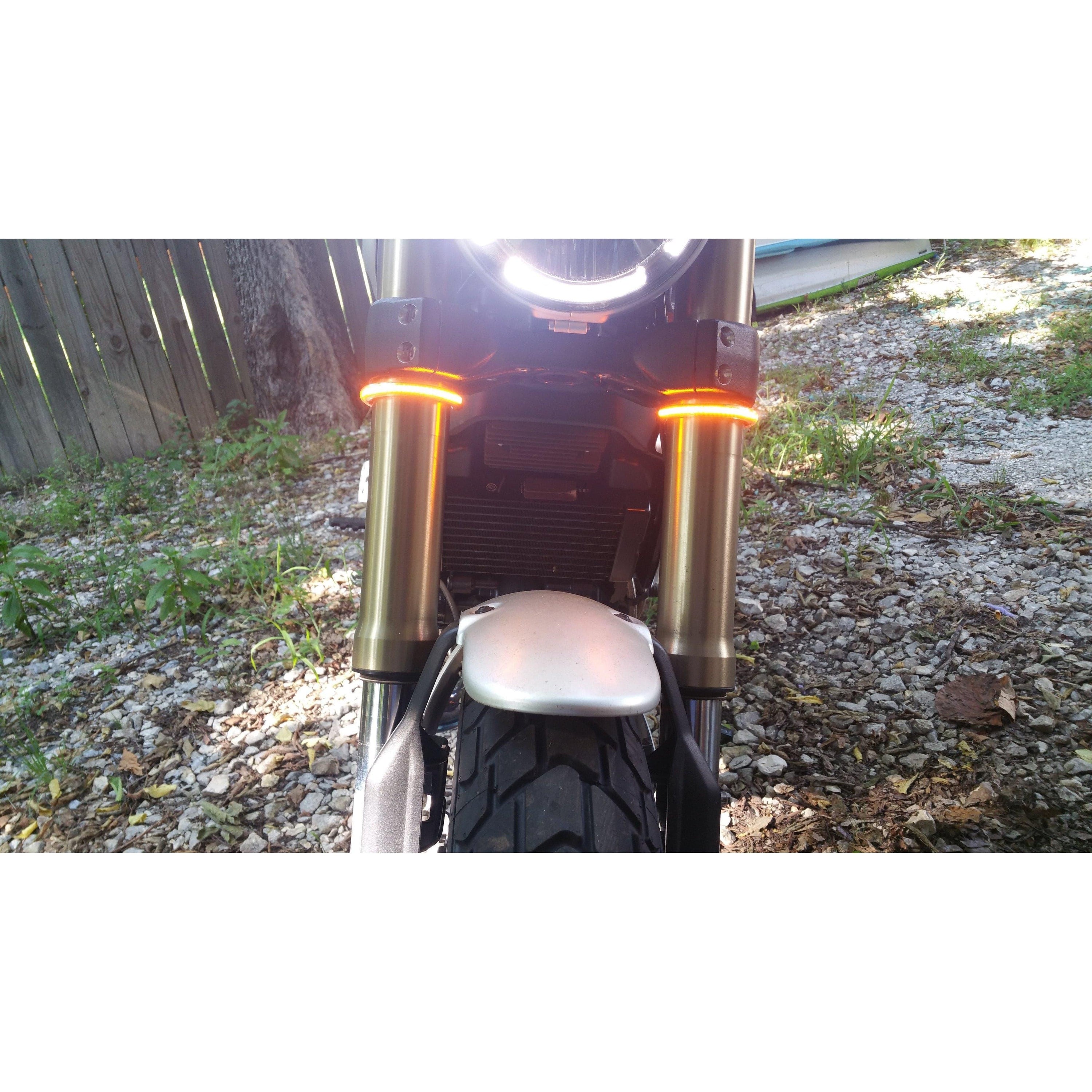 Ducati Scrambler Fork Mounted Turn Signals by New Rage Cycles