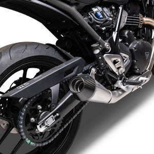 Triumph 400/400x Stubby Predator Carbon Exhaust | British Customs