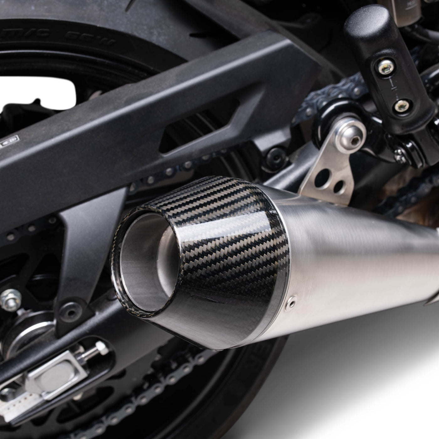Triumph 400/400x Stubby Predator Carbon Exhaust | British Customs