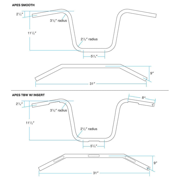 Triumph America & Speedmaster Biltwell Apes Handlebar Kit