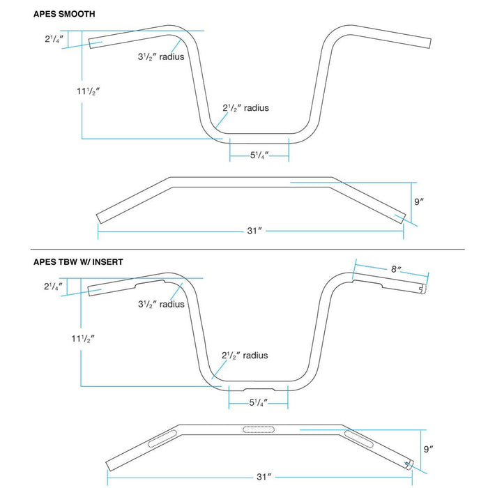 Triumph America & Speedmaster Biltwell Apes Handlebar Kit